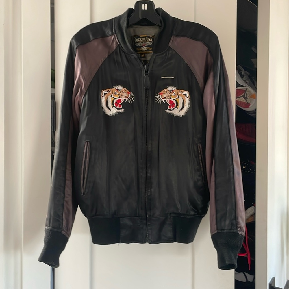 Cockpit Usa Silk Embroidered Bomber - Gem